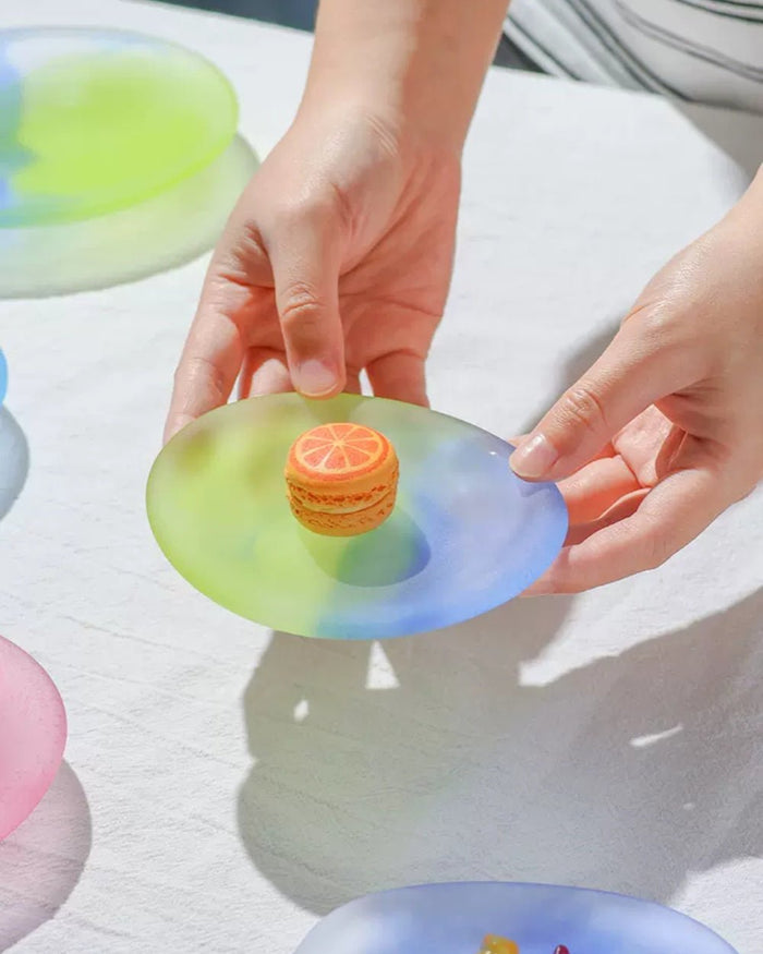 Handcrafted Frosted Glass Plates/Cup | NOVI BOX
