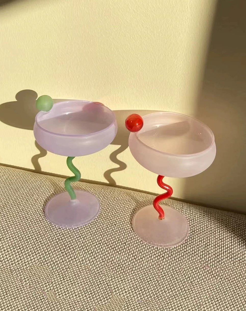 Pink Goblet Unique Glass Cup Designs | NOVI BOX