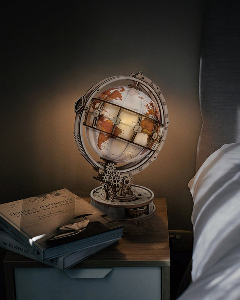 Illuminated 3D Wooden Globe Puzzle - Light Up Your World | NOVI BOX